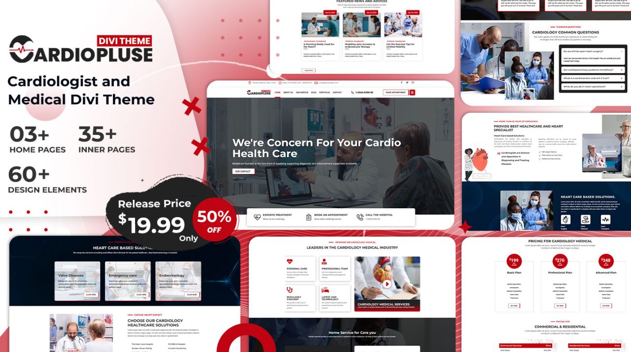 Cardiopluse Divi Cardiologist Theme - Divi Builder Plus